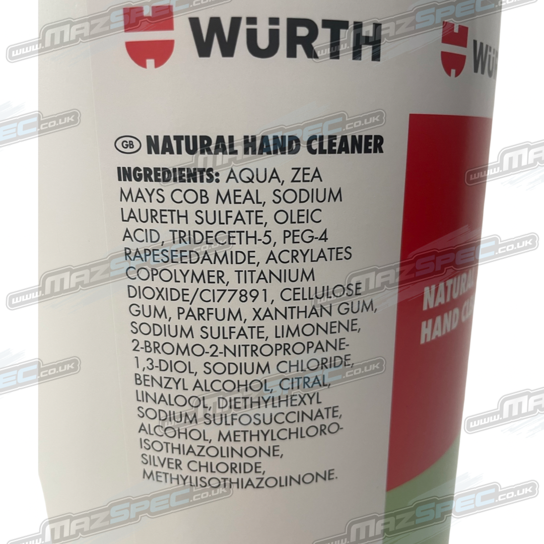 Wurth 4 Litre Heavy Duty Natural Hand Cleaner / Degreaser (Solvent, Si ...